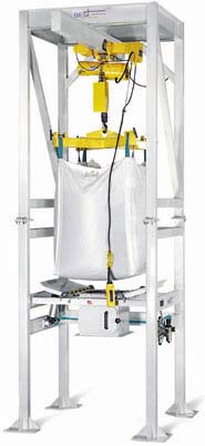 Bulk Bag Unloader with Vibrating Hopper – bulk bag to valve bag
