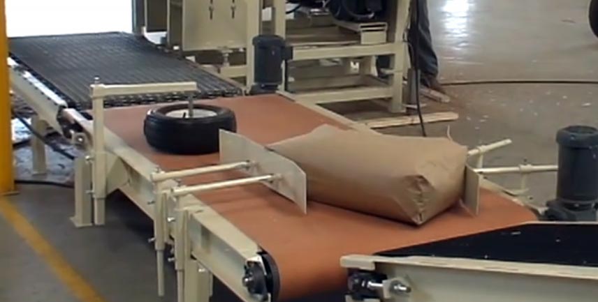 Bag Flattener Conveyor | 90 Degree Transfer Conveyor | V-Belt
