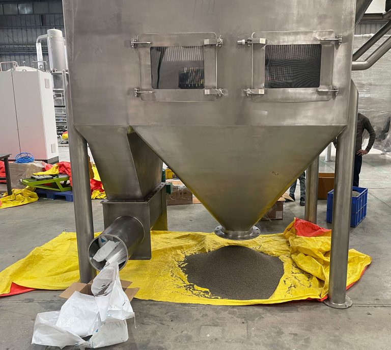 Automatic Depalletizer for 50 Lb. Bags of Powder Ingredients